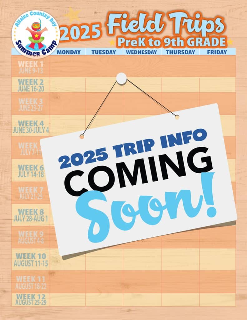 Field Trip Calendar (PreK – 9th) – Allaire Country Day